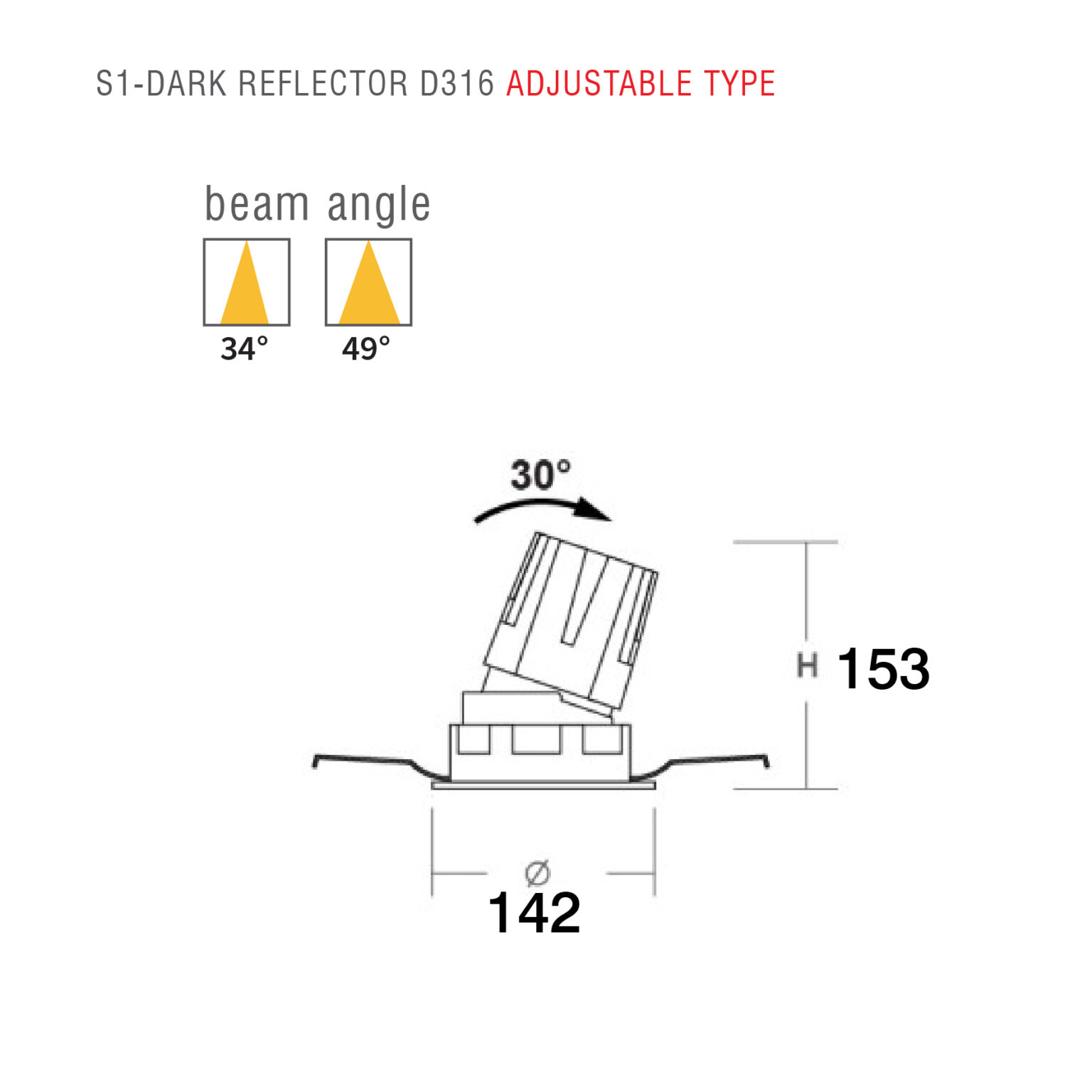 S1-DARK REFLECTOR D316 ADJUSTABLE TYPE – Southeast Thailand